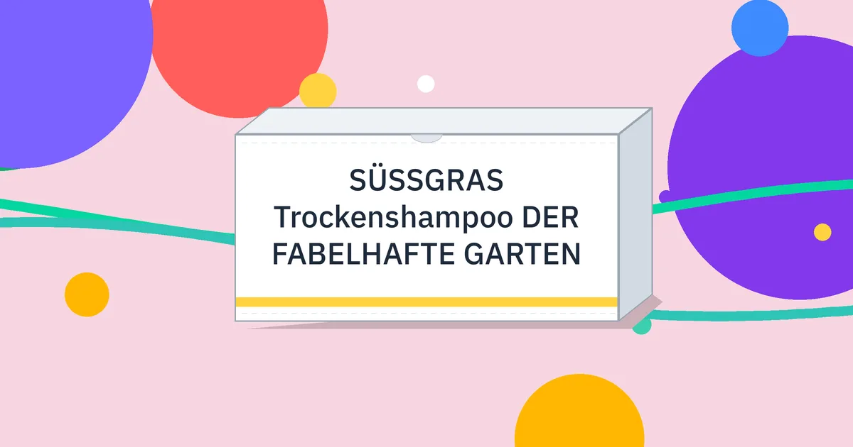 Symbolbild: Packung mit der Aufschrift SÜSSGRAS Trockenshampoo DER FABELHAFTE GARTEN (PZN 18064259) – Verfügbarkeit und Bezug in Apotheken in Frankfurt am Main