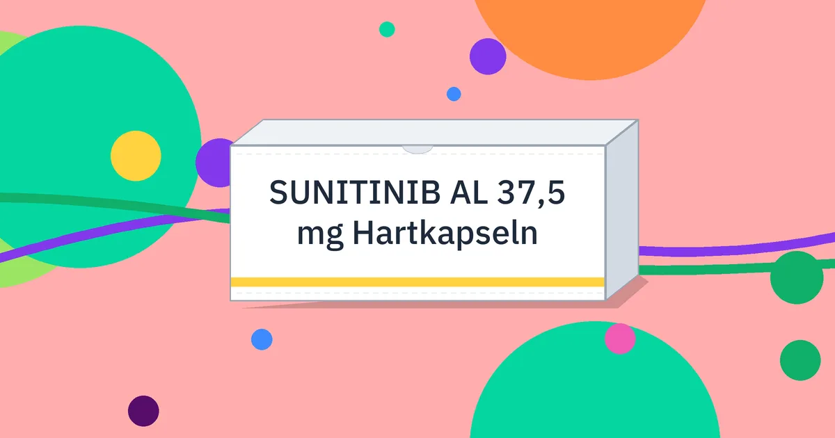 Symbolbild: Packung mit der Aufschrift SUNITINIB AL 37,5 mg Hartkapseln (PZN 18074602) – Verfügbarkeit und Bezug in Apotheken in Frankfurt am Main