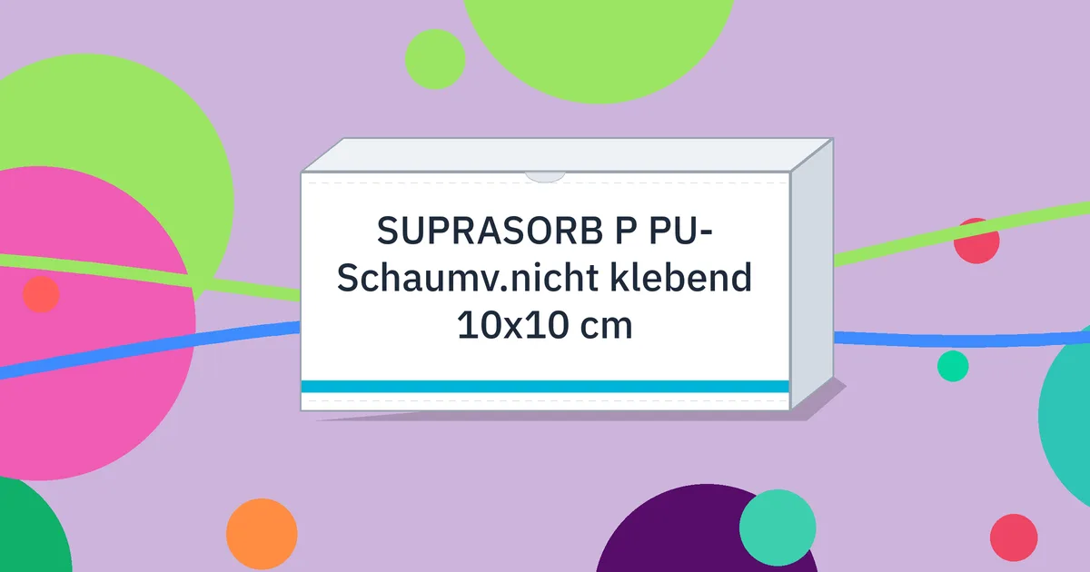 Symbolbild: Packung mit der Aufschrift SUPRASORB P PU-Schaumv.nicht klebend 10x10 cm (PZN 15868827) – Verfügbarkeit und Bezug in Apotheken in Frankfurt am Main