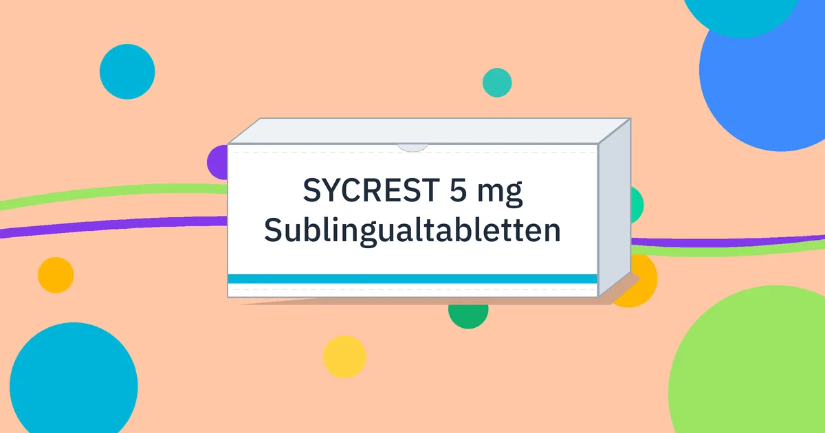 Symbolbild: Packung mit der Aufschrift SYCREST 5 mg Sublingualtabletten (PZN 13229520) – Verfügbarkeit und Bezug in Apotheken in Frankfurt am Main