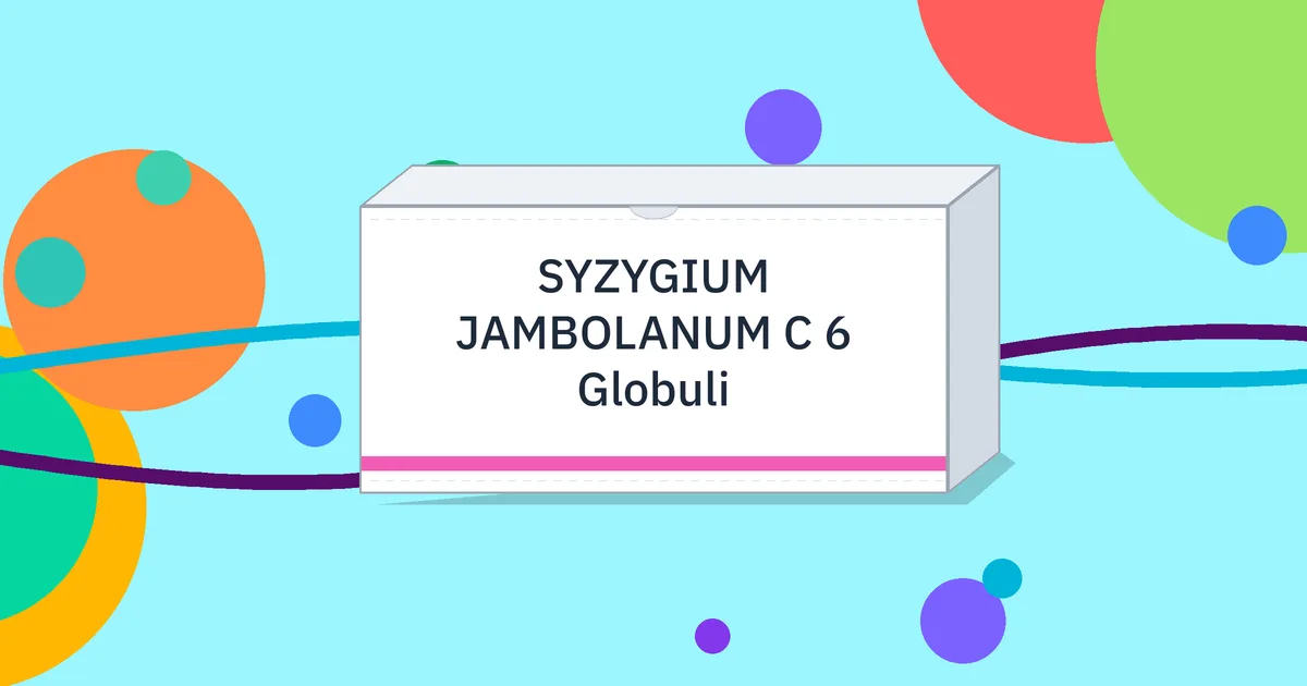 Symbolbild: Packung mit der Aufschrift SYZYGIUM JAMBOLANUM C 6 Globuli (PZN 19718409) – Verfügbarkeit und Bezug in Apotheken in Frankfurt am Main