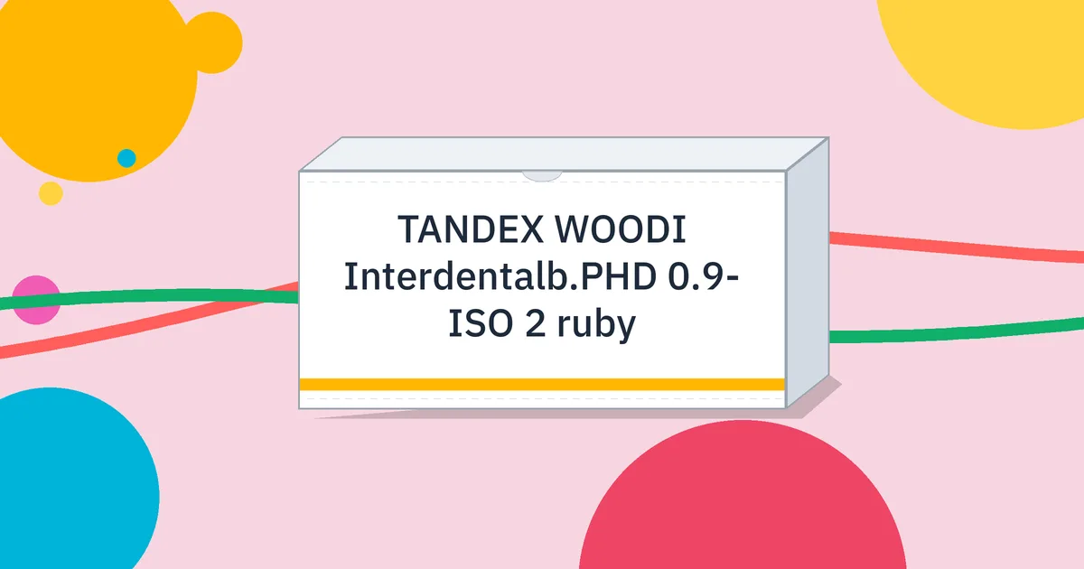 Symbolbild: Packung mit der Aufschrift TANDEX WOODI Interdentalb.PHD 0.9-ISO 2 ruby (PZN 17165403) – Verfügbarkeit und Bezug in Apotheken in Frankfurt am Main