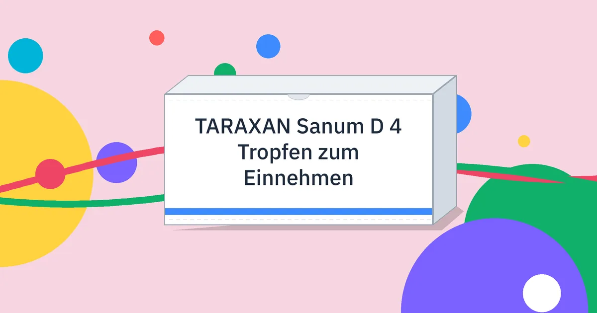 Symbolbild: Packung mit der Aufschrift TARAXAN Sanum D 4 Tropfen zum Einnehmen (PZN 19123484) – Verfügbarkeit und Bezug in Apotheken in Frankfurt am Main