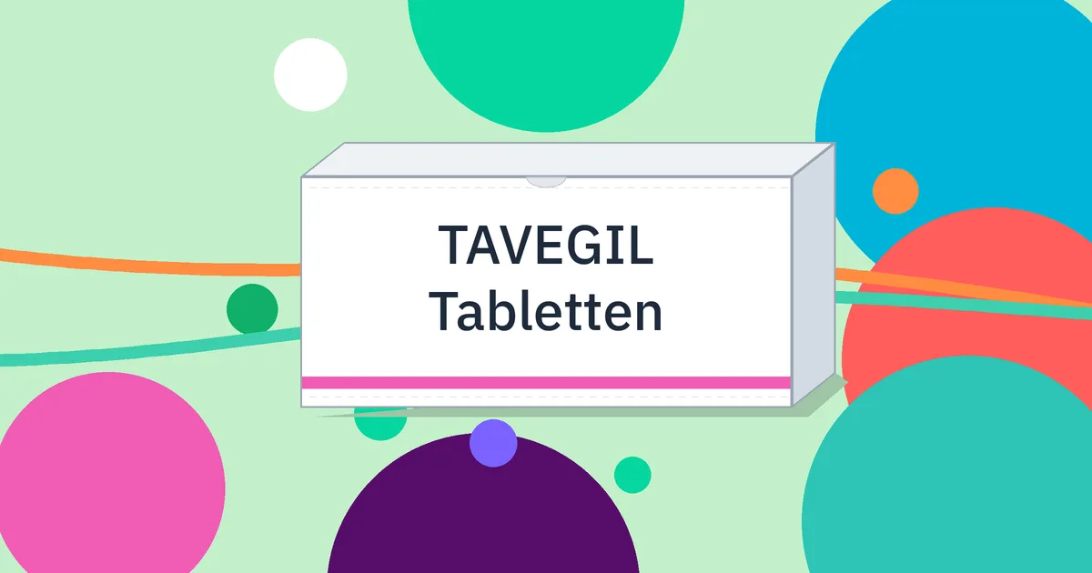 Symbolbild: Packung mit der Aufschrift TAVEGIL Tabletten (PZN 03257679) – Verfügbarkeit und Bezug in Apotheken in Frankfurt am Main