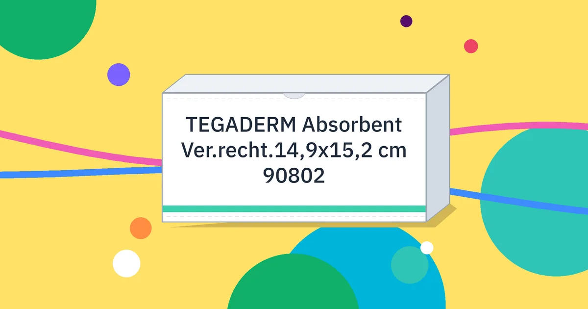 Symbolbild: Packung mit der Aufschrift TEGADERM Absorbent Ver.recht.14,9x15,2 cm 90802 (PZN 09006748) – Verfügbarkeit und Bezug in Apotheken in Frankfurt am Main