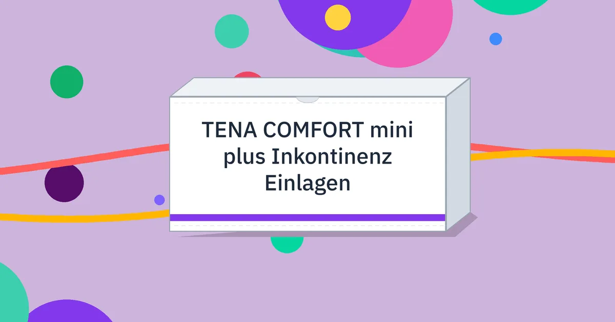 Symbolbild: Packung mit der Aufschrift TENA COMFORT mini plus Inkontinenz Einlagen (PZN 16139303) – Verfügbarkeit und Bezug in Apotheken in Frankfurt am Main