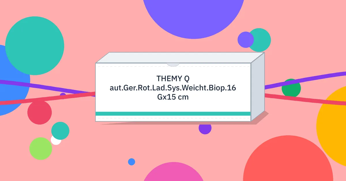 Symbolbild: Packung mit der Aufschrift THEMY Q aut.Ger.Rot.Lad.Sys.Weicht.Biop.16 Gx15 cm (PZN 19737884) – Verfügbarkeit und Bezug in Apotheken in Frankfurt am Main