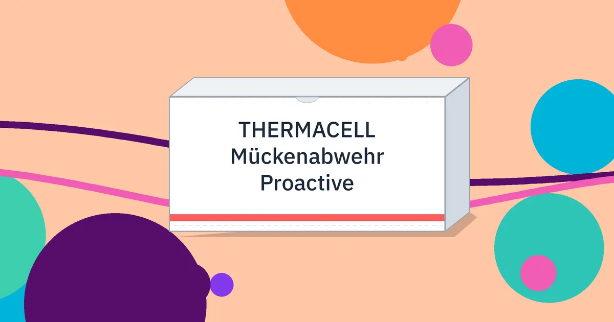 Symbolbild: Packung mit der Aufschrift THERMACELL Mückenabwehr Proactive (PZN 14355600) – Verfügbarkeit und Bezug in Apotheken in Frankfurt am Main