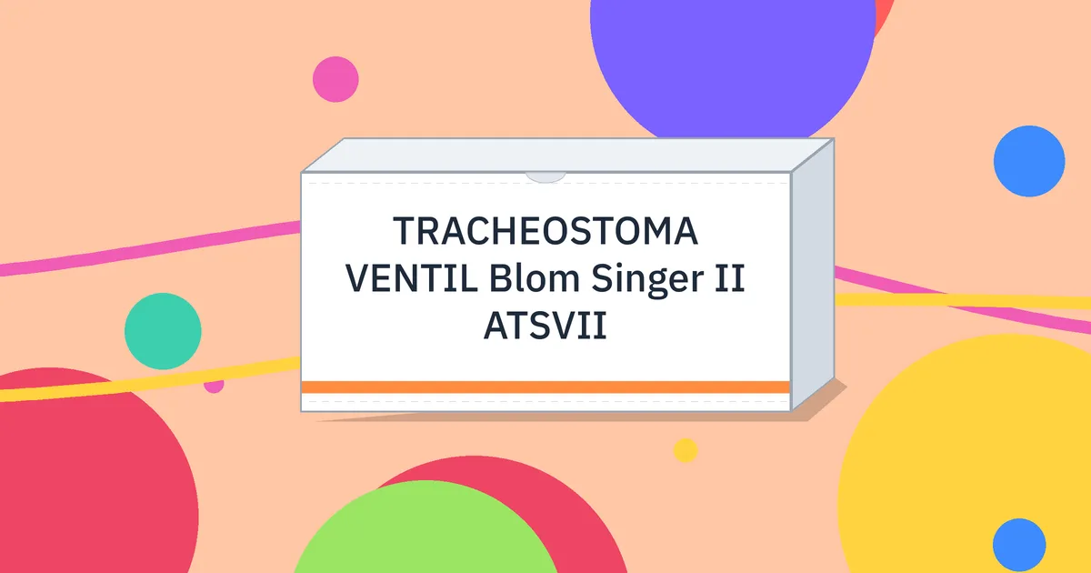 Symbolbild: Packung mit der Aufschrift TRACHEOSTOMA VENTIL Blom Singer II ATSVII (PZN 01055799) – Verfügbarkeit und Bezug in Apotheken in Frankfurt am Main
