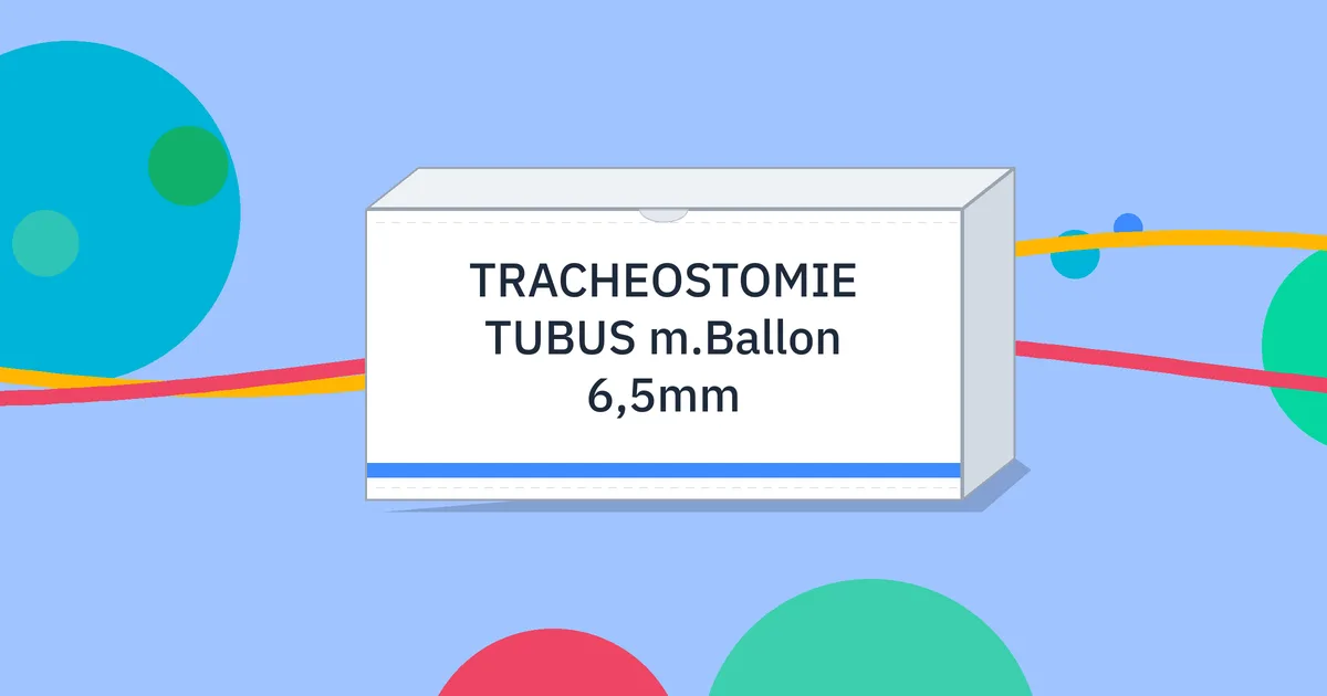 Symbolbild: Packung mit der Aufschrift TRACHEOSTOMIE TUBUS m.Ballon 6,5mm (PZN 12358675) – Verfügbarkeit und Bezug in Apotheken in Frankfurt am Main