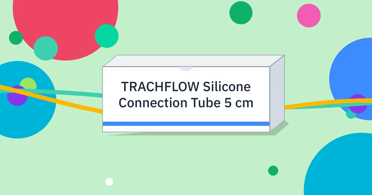 Symbolbild: Packung mit der Aufschrift TRACHFLOW Silicone Connection Tube 5 cm (PZN 18222356) – Verfügbarkeit und Bezug in Apotheken in Frankfurt am Main