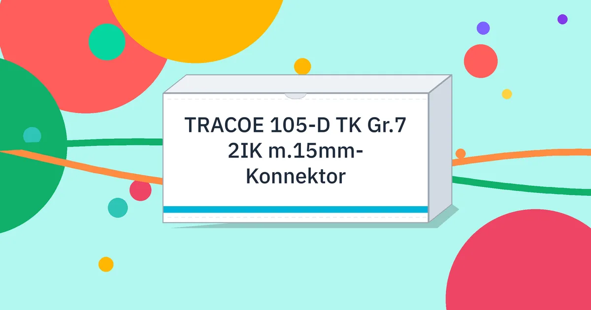 Symbolbild: Packung mit der Aufschrift TRACOE 105-D TK Gr.7 2IK m.15mm-Konnektor (PZN 02359283) – Verfügbarkeit und Bezug in Apotheken in Frankfurt am Main