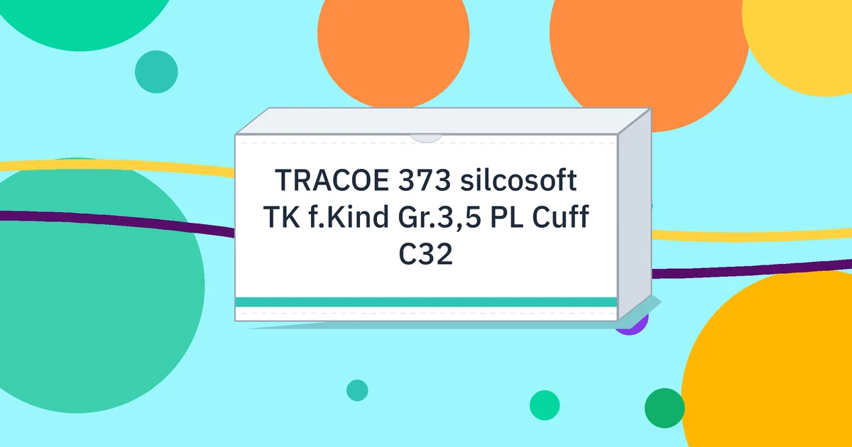Symbolbild: Packung mit der Aufschrift TRACOE 373 silcosoft TK f.Kind Gr.3,5 PL Cuff C32 (PZN 14317031) – Verfügbarkeit und Bezug in Apotheken in Frankfurt am Main