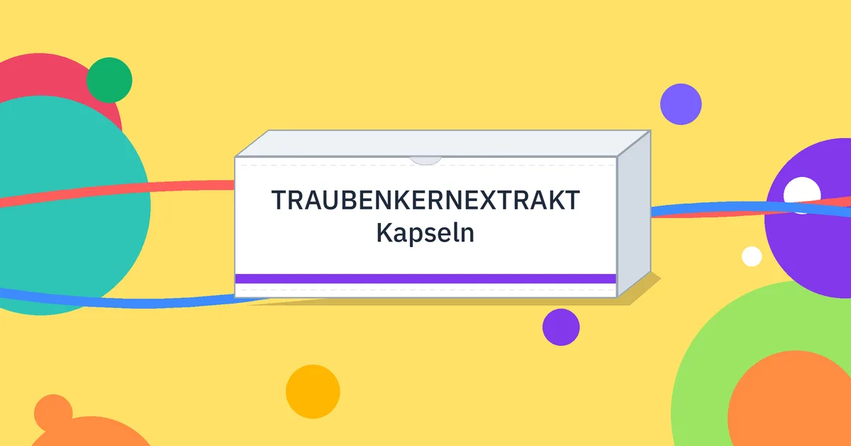 Symbolbild: Packung mit der Aufschrift TRAUBENKERNEXTRAKT Kapseln (PZN 07785754) – Verfügbarkeit und Bezug in Apotheken in Frankfurt am Main
