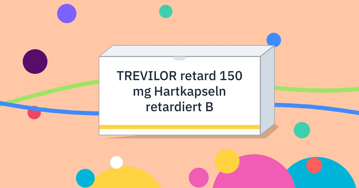 Symbolbild: Packung mit der Aufschrift TREVILOR retard 150 mg Hartkapseln retardiert B (PZN 06330158) – Verfügbarkeit und Bezug in Apotheken in Frankfurt am Main