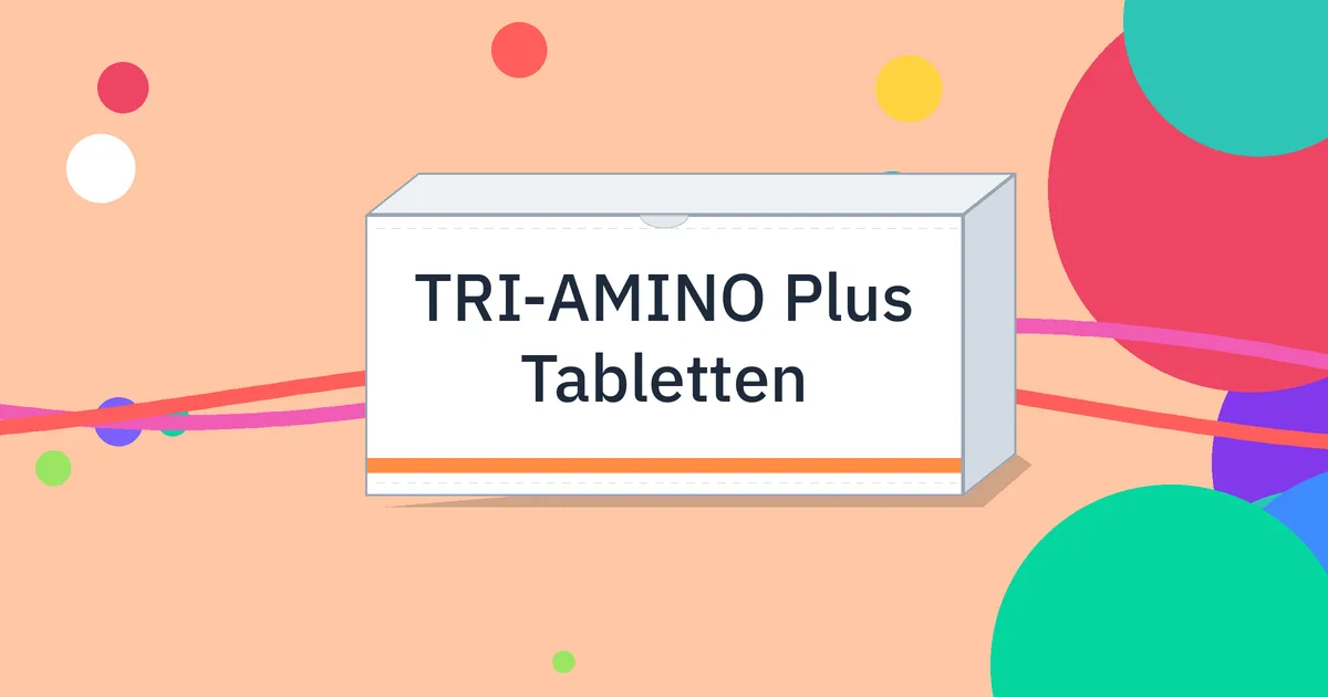 Symbolbild: Packung mit der Aufschrift TRI-AMINO Plus Tabletten (PZN 18667762) – Verfügbarkeit und Bezug in Apotheken in Frankfurt am Main