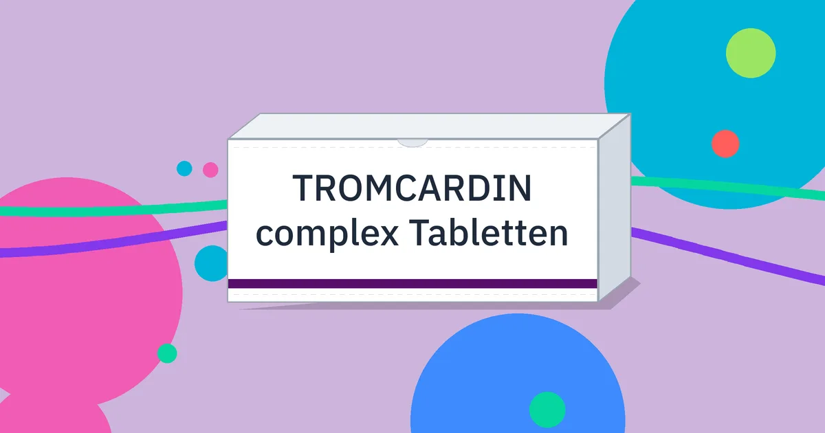 Symbolbild: Packung mit der Aufschrift TROMCARDIN complex Tabletten (PZN 02522470) – Verfügbarkeit und Bezug in Apotheken in Frankfurt am Main