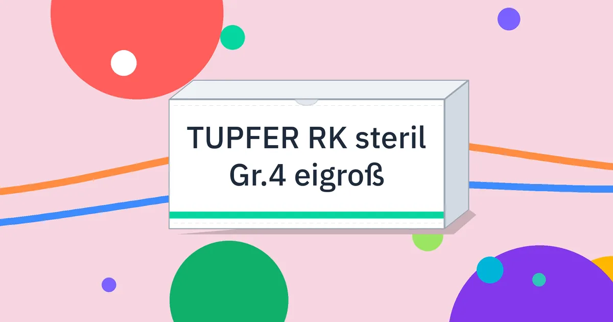 Symbolbild: Packung mit der Aufschrift TUPFER RK steril Gr.4 eigroß (PZN 09214027) – Verfügbarkeit und Bezug in Apotheken in Frankfurt am Main