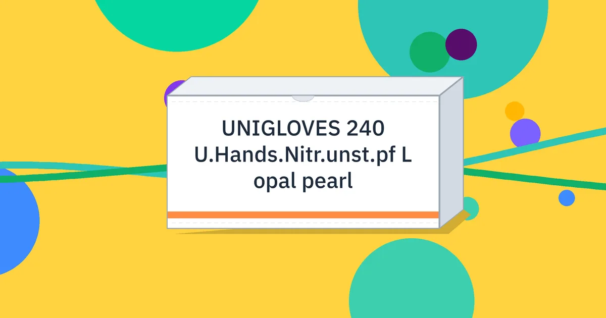Symbolbild: Packung mit der Aufschrift UNIGLOVES 240 U.Hands.Nitr.unst.pf L opal pearl (PZN 18101606) – Verfügbarkeit und Bezug in Apotheken in Frankfurt am Main