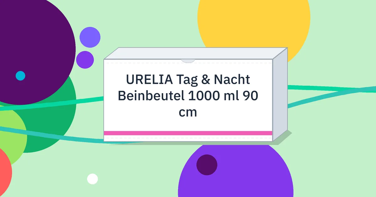 Symbolbild: Packung mit der Aufschrift URELIA Tag & Nacht Beinbeutel 1000 ml 90 cm (PZN 18438702) – Verfügbarkeit und Bezug in Apotheken in Frankfurt am Main