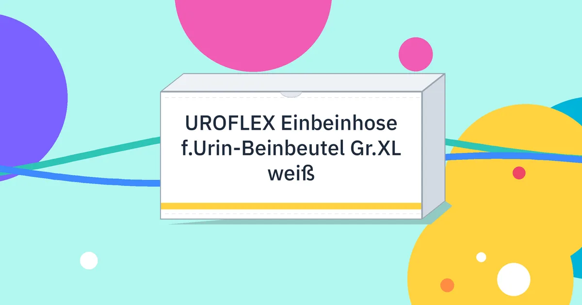 Symbolbild: Packung mit der Aufschrift UROFLEX Einbeinhose f.Urin-Beinbeutel Gr.XL weiß (PZN 20305405) – Verfügbarkeit und Bezug in Apotheken in Frankfurt am Main