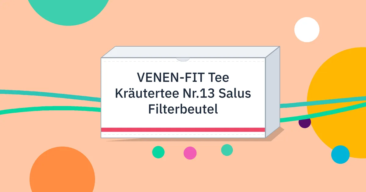 Symbolbild: Packung mit der Aufschrift VENEN-FIT Tee Kräutertee Nr.13 Salus Filterbeutel (PZN 06576497) – Verfügbarkeit und Bezug in Apotheken in Frankfurt am Main