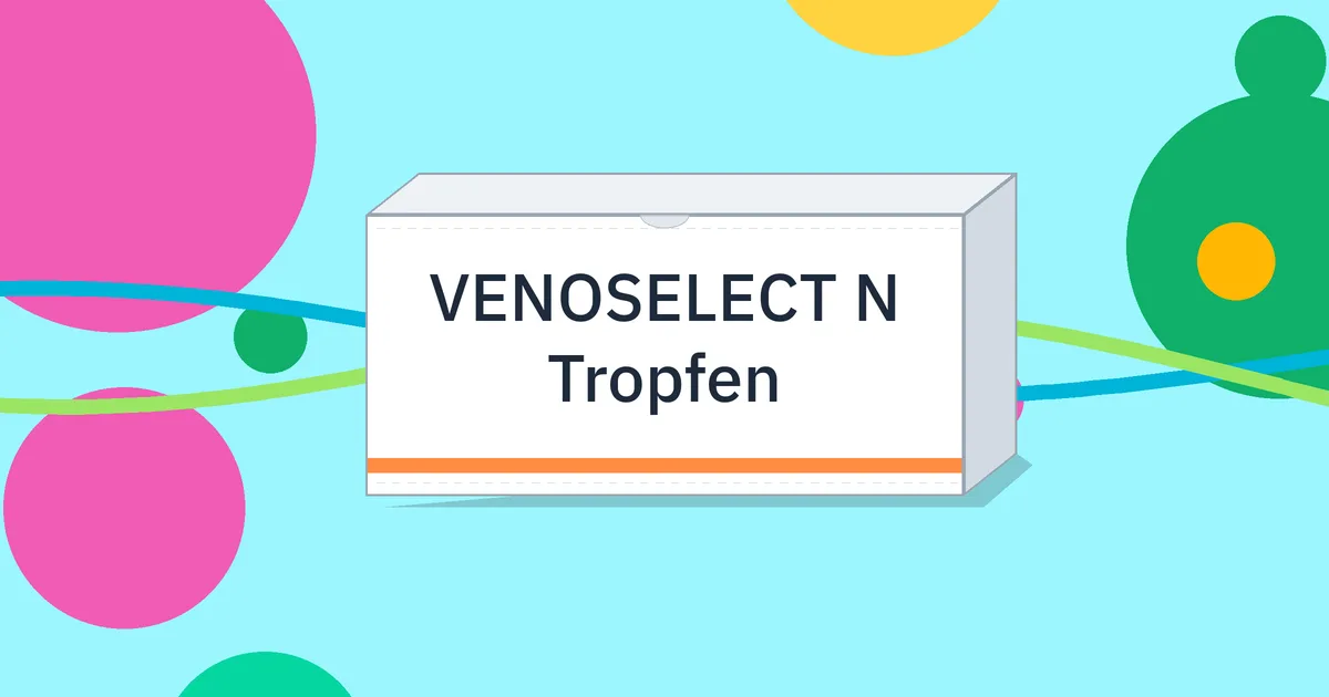 Symbolbild: Packung mit der Aufschrift VENOSELECT N Tropfen (PZN 00666302) – Verfügbarkeit und Bezug in Apotheken in Frankfurt am Main