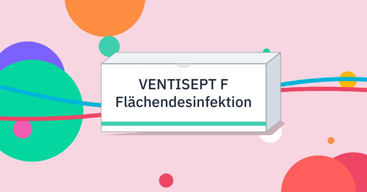 Symbolbild: Packung mit der Aufschrift VENTISEPT F Flächendesinfektion (PZN 06921066) – Verfügbarkeit und Bezug in Apotheken in Frankfurt am Main