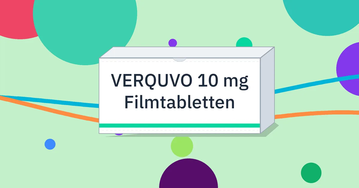 Symbolbild: Packung mit der Aufschrift VERQUVO 10 mg Filmtabletten (PZN 18776592) – Verfügbarkeit und Bezug in Apotheken in Frankfurt am Main