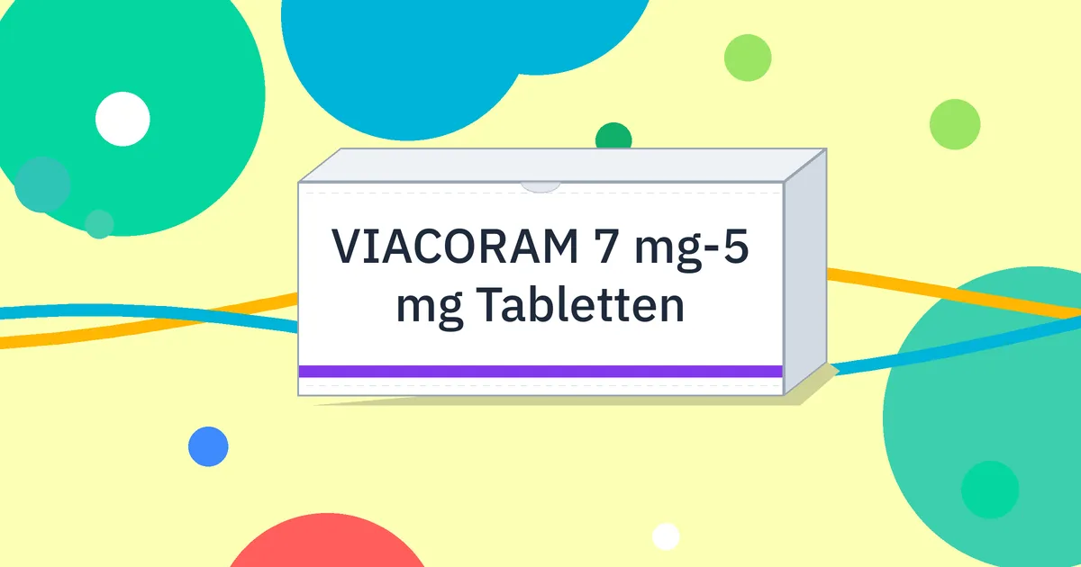 Symbolbild: Packung mit der Aufschrift VIACORAM 7 mg-5 mg Tabletten (PZN 16260803) – Verfügbarkeit und Bezug in Apotheken in Frankfurt am Main