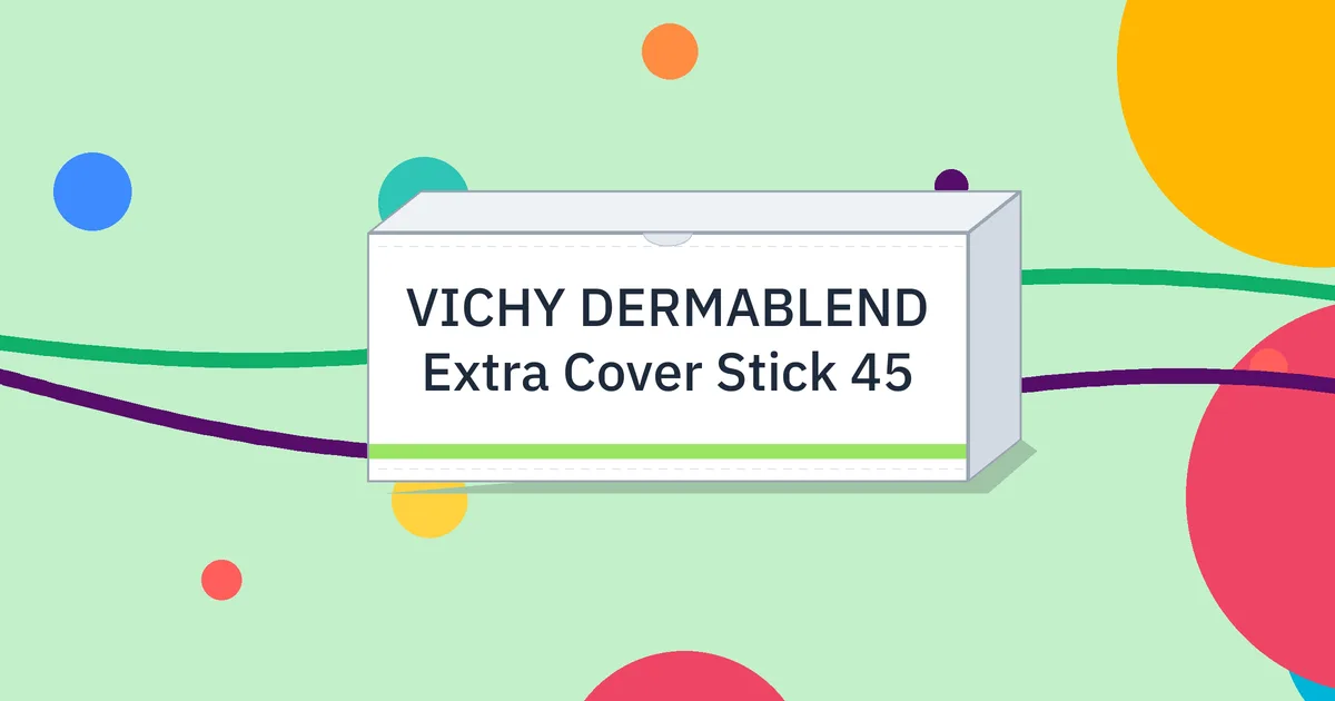 Symbolbild: Packung mit der Aufschrift VICHY DERMABLEND Extra Cover Stick 45 (PZN 15630480) – Verfügbarkeit und Bezug in Apotheken in Frankfurt am Main