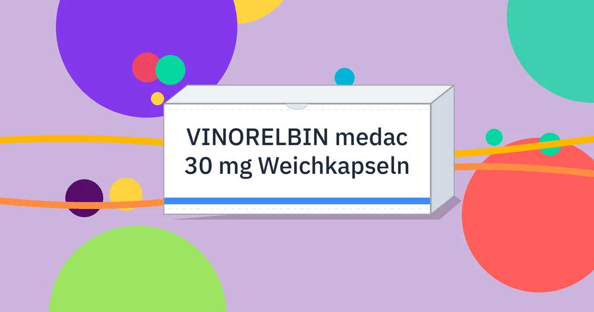 Symbolbild: Packung mit der Aufschrift VINORELBIN medac 30 mg Weichkapseln (PZN 18702754) – Verfügbarkeit und Bezug in Apotheken in Frankfurt am Main