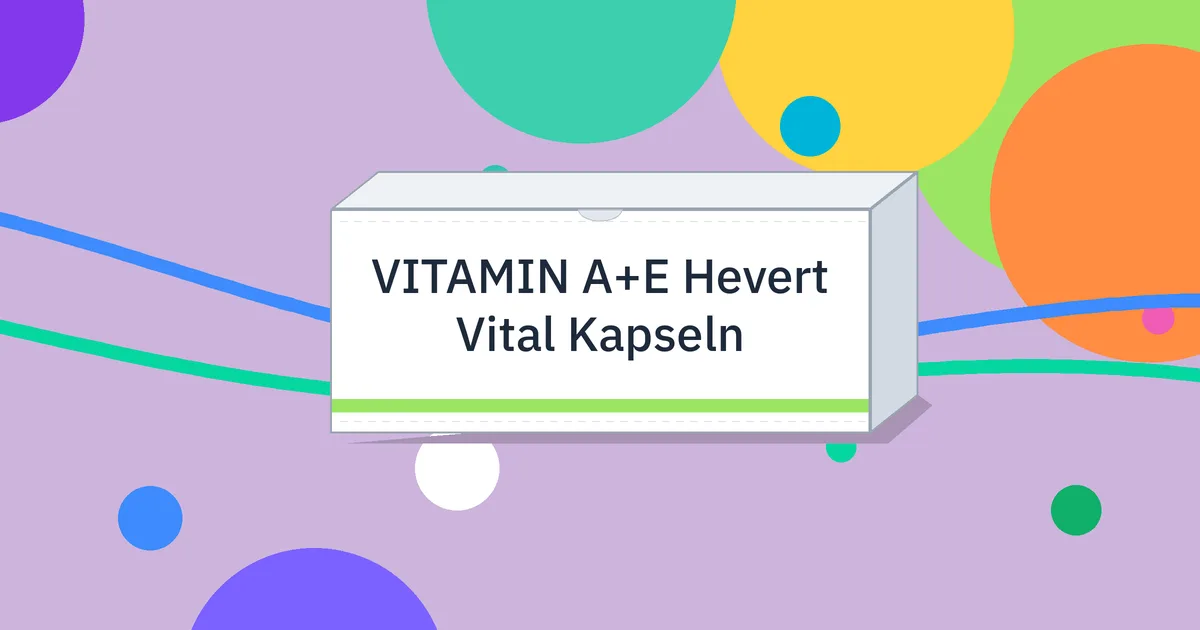 Symbolbild: Packung mit der Aufschrift VITAMIN A+E Hevert Vital Kapseln (PZN 20167966) – Verfügbarkeit und Bezug in Apotheken in Frankfurt am Main