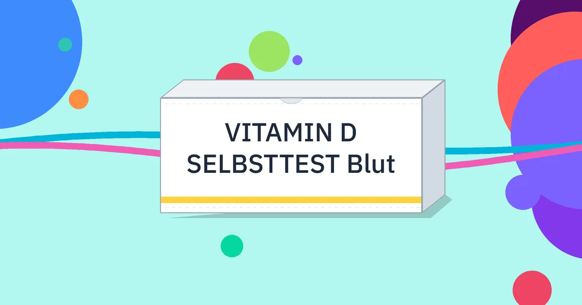 Symbolbild: Packung mit der Aufschrift VITAMIN D SELBSTTEST Blut (PZN 19399418) – Verfügbarkeit und Bezug in Apotheken in Frankfurt am Main