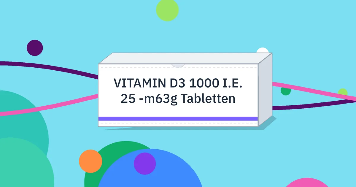Symbolbild: Packung mit der Aufschrift VITAMIN D3 1000 I.E. 25 -m63g Tabletten (PZN 14054560) – Verfügbarkeit und Bezug in Apotheken in Frankfurt am Main