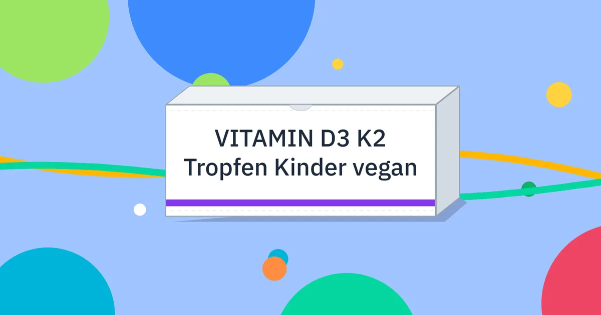 Symbolbild: Packung mit der Aufschrift VITAMIN D3 K2 Tropfen Kinder vegan (PZN 17881217) – Verfügbarkeit und Bezug in Apotheken in Frankfurt am Main