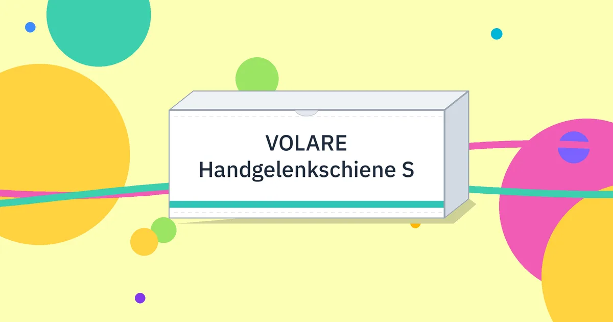 Symbolbild: Packung mit der Aufschrift VOLARE Handgelenkschiene S (PZN 08760331) – Verfügbarkeit und Bezug in Apotheken in Frankfurt am Main