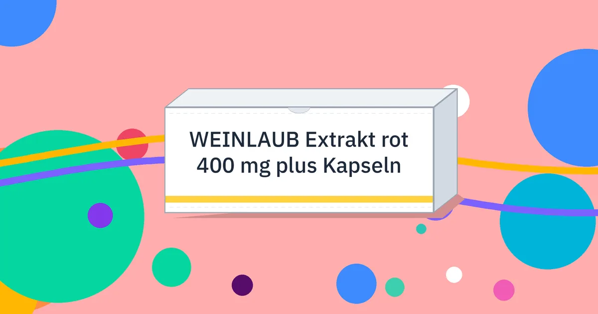 Symbolbild: Packung mit der Aufschrift WEINLAUB Extrakt rot 400 mg plus Kapseln (PZN 17427062) – Verfügbarkeit und Bezug in Apotheken in Frankfurt am Main
