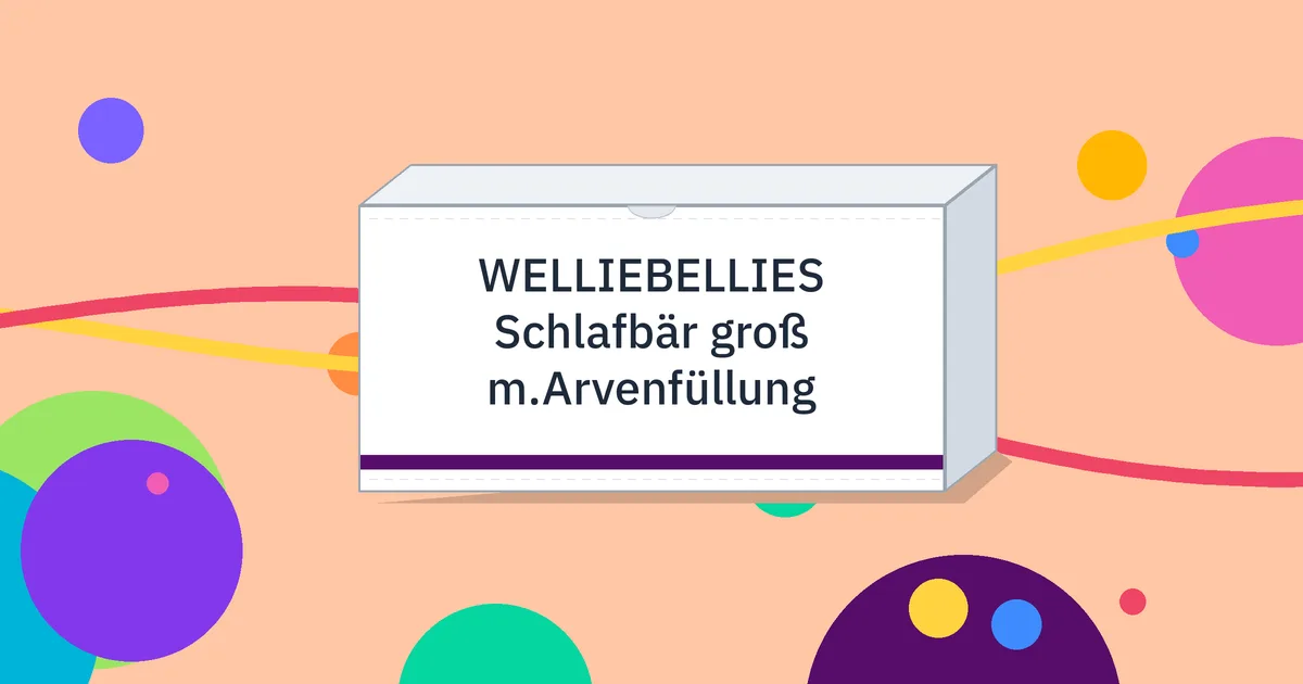 Symbolbild: Packung mit der Aufschrift WELLIEBELLIES Schlafbär groß m.Arvenfüllung (PZN 20060524) – Verfügbarkeit und Bezug in Apotheken in Frankfurt am Main