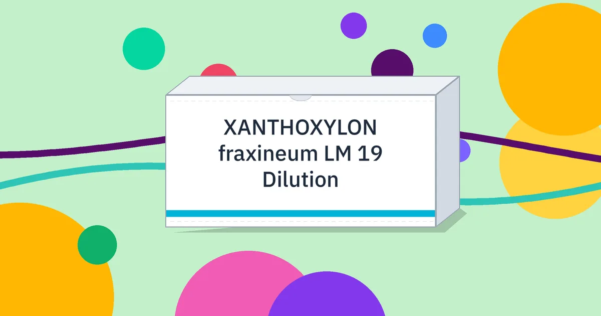 Symbolbild: Packung mit der Aufschrift XANTHOXYLON fraxineum LM 19 Dilution (PZN 13784440) – Verfügbarkeit und Bezug in Apotheken in Frankfurt am Main