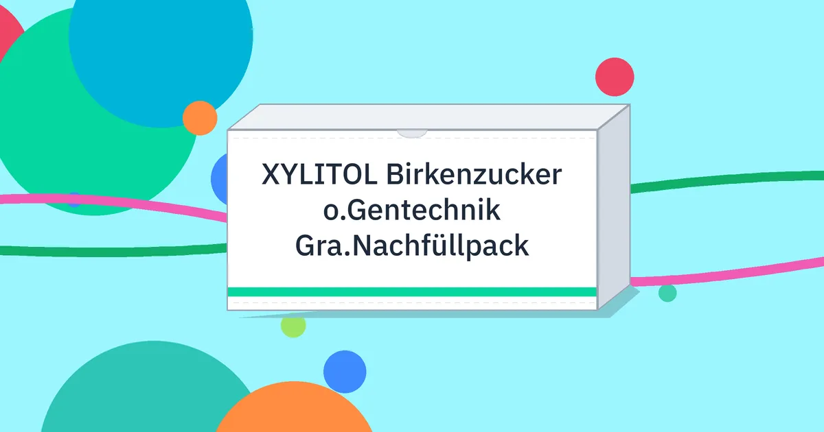 Symbolbild: Packung mit der Aufschrift XYLITOL Birkenzucker o.Gentechnik Gra.Nachfüllpack (PZN 12408284) – Verfügbarkeit und Bezug in Apotheken in Frankfurt am Main
