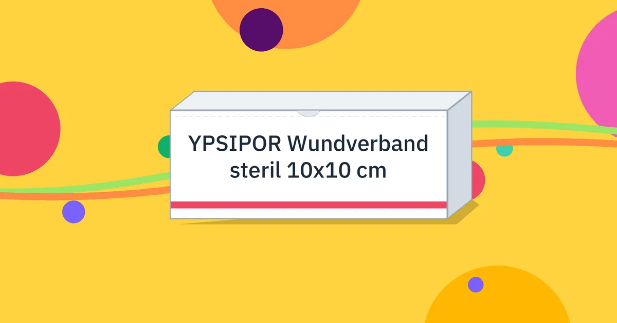 Symbolbild: Packung mit der Aufschrift YPSIPOR Wundverband steril 10x10 cm (PZN 12604499) – Verfügbarkeit und Bezug in Apotheken in Frankfurt am Main