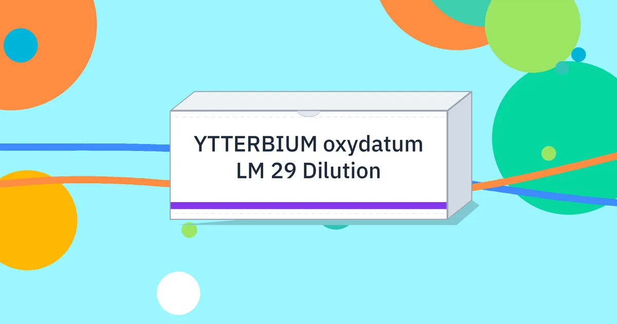Symbolbild: Packung mit der Aufschrift YTTERBIUM oxydatum LM 29 Dilution (PZN 13287291) – Verfügbarkeit und Bezug in Apotheken in Frankfurt am Main