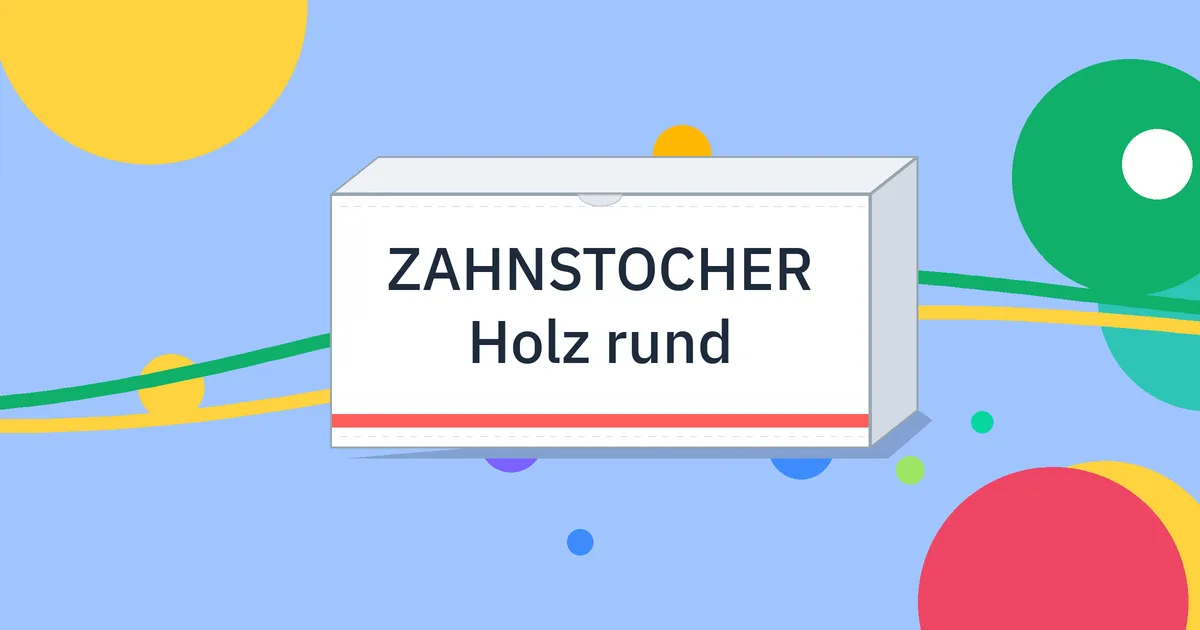 Symbolbild: Packung mit der Aufschrift ZAHNSTOCHER Holz rund (PZN 01741721) – Verfügbarkeit und Bezug in Apotheken in Frankfurt am Main