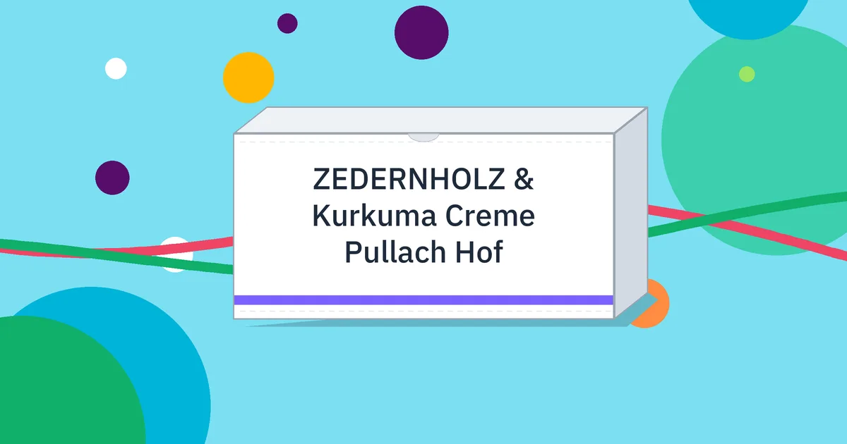 Symbolbild: Packung mit der Aufschrift ZEDERNHOLZ & Kurkuma Creme Pullach Hof (PZN 19402675) – Verfügbarkeit und Bezug in Apotheken in Frankfurt am Main