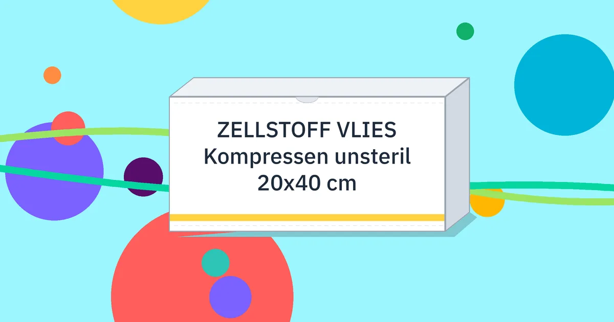 Symbolbild: Packung mit der Aufschrift ZELLSTOFF VLIES Kompressen unsteril 20x40 cm (PZN 04082532) – Verfügbarkeit und Bezug in Apotheken in Frankfurt am Main