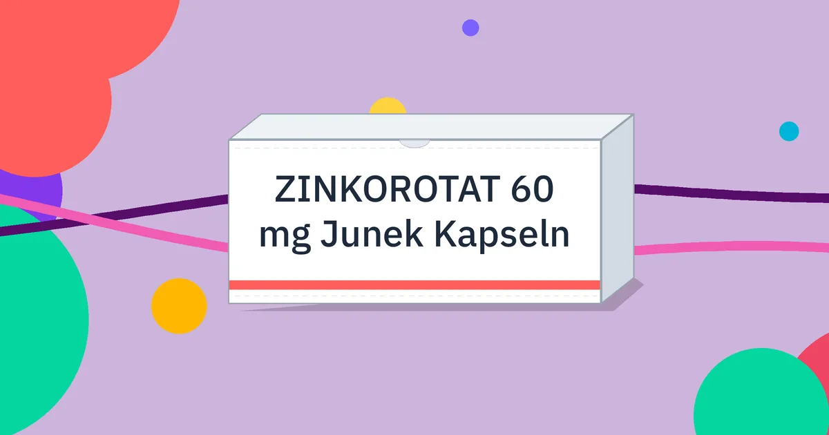 Symbolbild: Packung mit der Aufschrift ZINKOROTAT 60 mg Junek Kapseln (PZN 11072729) – Verfügbarkeit und Bezug in Apotheken in Frankfurt am Main