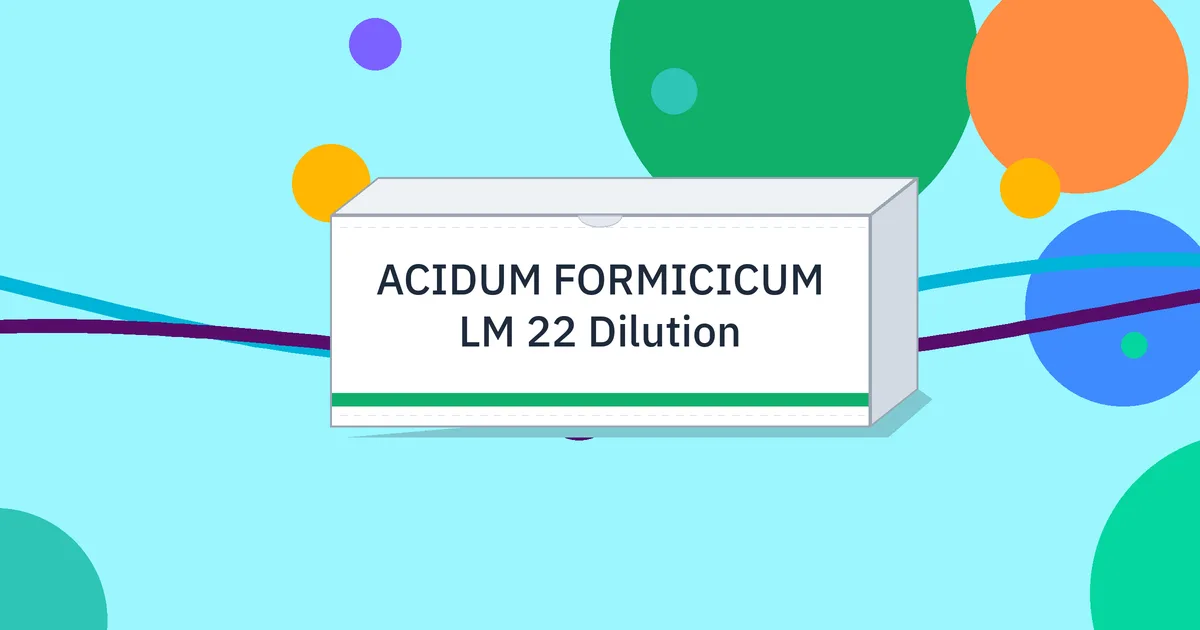 Symbolbild: Packung mit der Aufschrift ACIDUM FORMICICUM LM 22 Dilution (PZN 12752018) – Verfügbarkeit und Bezug in Apotheken in Frankfurt am Main