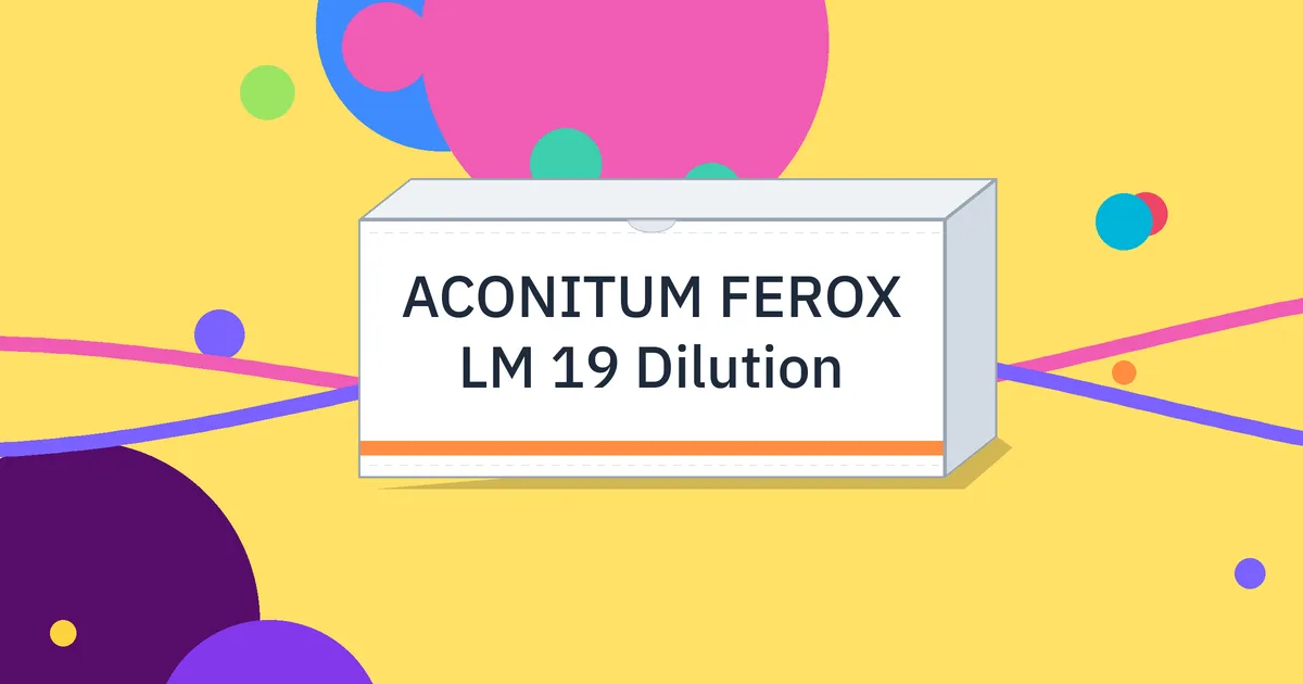 Symbolbild: Packung mit der Aufschrift ACONITUM FEROX LM 19 Dilution (PZN 13290755) – Verfügbarkeit und Bezug in Apotheken in Frankfurt am Main