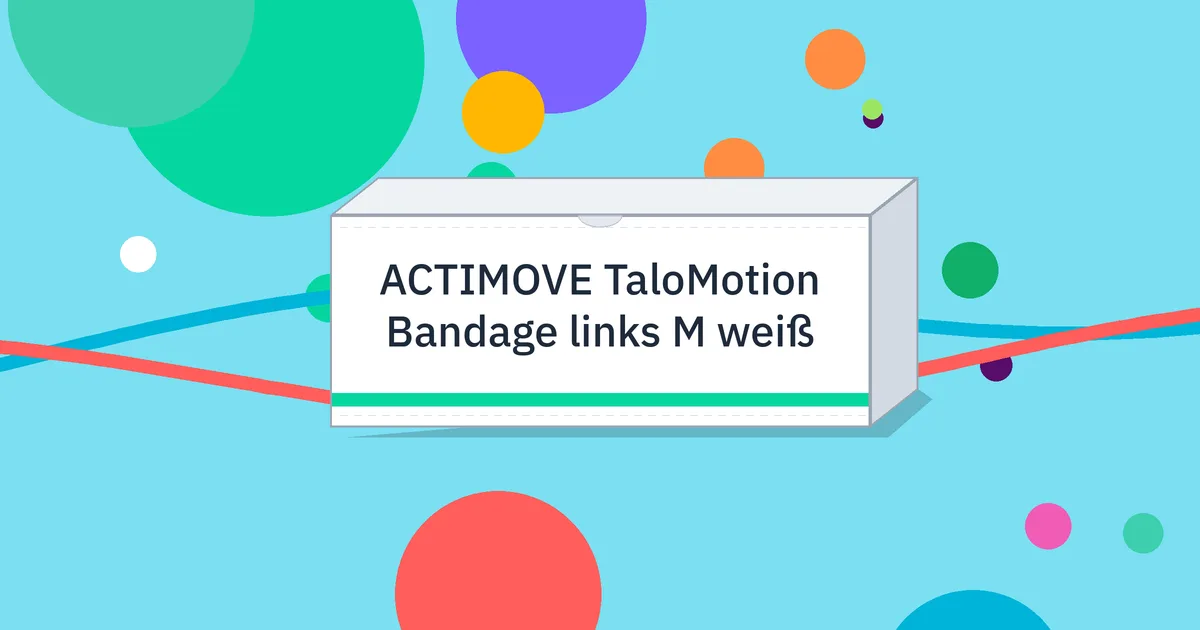 Symbolbild: Packung mit der Aufschrift ACTIMOVE TaloMotion Bandage links M weiß (PZN 17948714) – Verfügbarkeit und Bezug in Apotheken in Frankfurt am Main